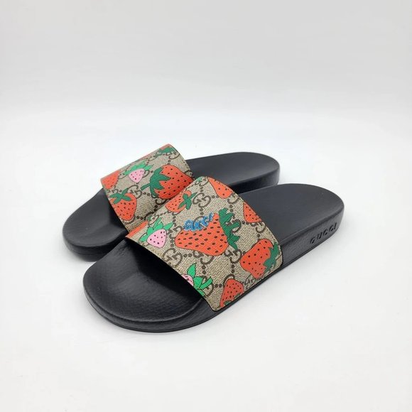 Gucci | Shoes | Gucci Strawberry Slides 38 | Poshmark